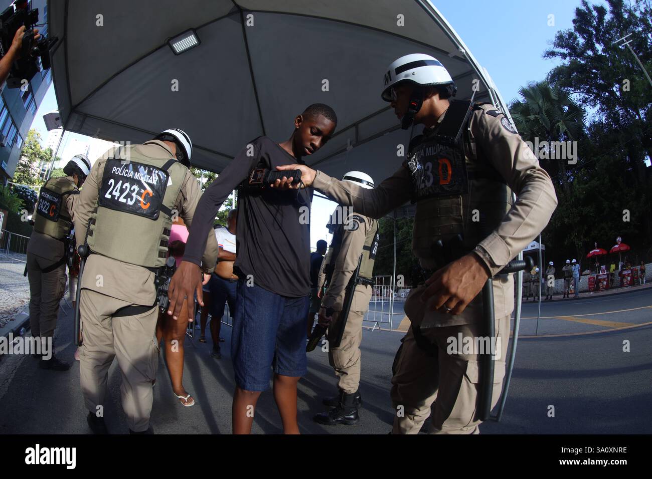 salvador, bahia, brazil - march 1, 2025: military police carry out ...