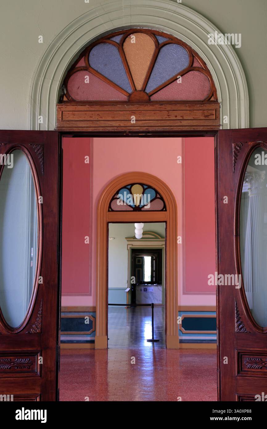 Colorful doors of the Pink Room (Salon Rosado) inside historic National ...