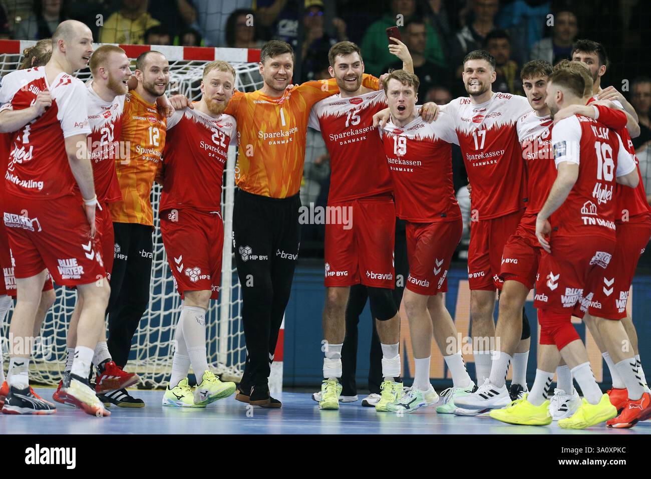 Team of Aalborg Handbold during the EHF Champions League, Group Phase ...