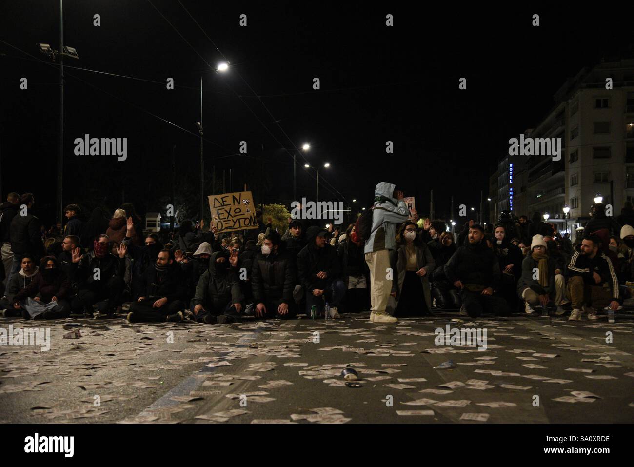 Athens, Greece, March 5, 2025. Riot police clashes with protestors ...