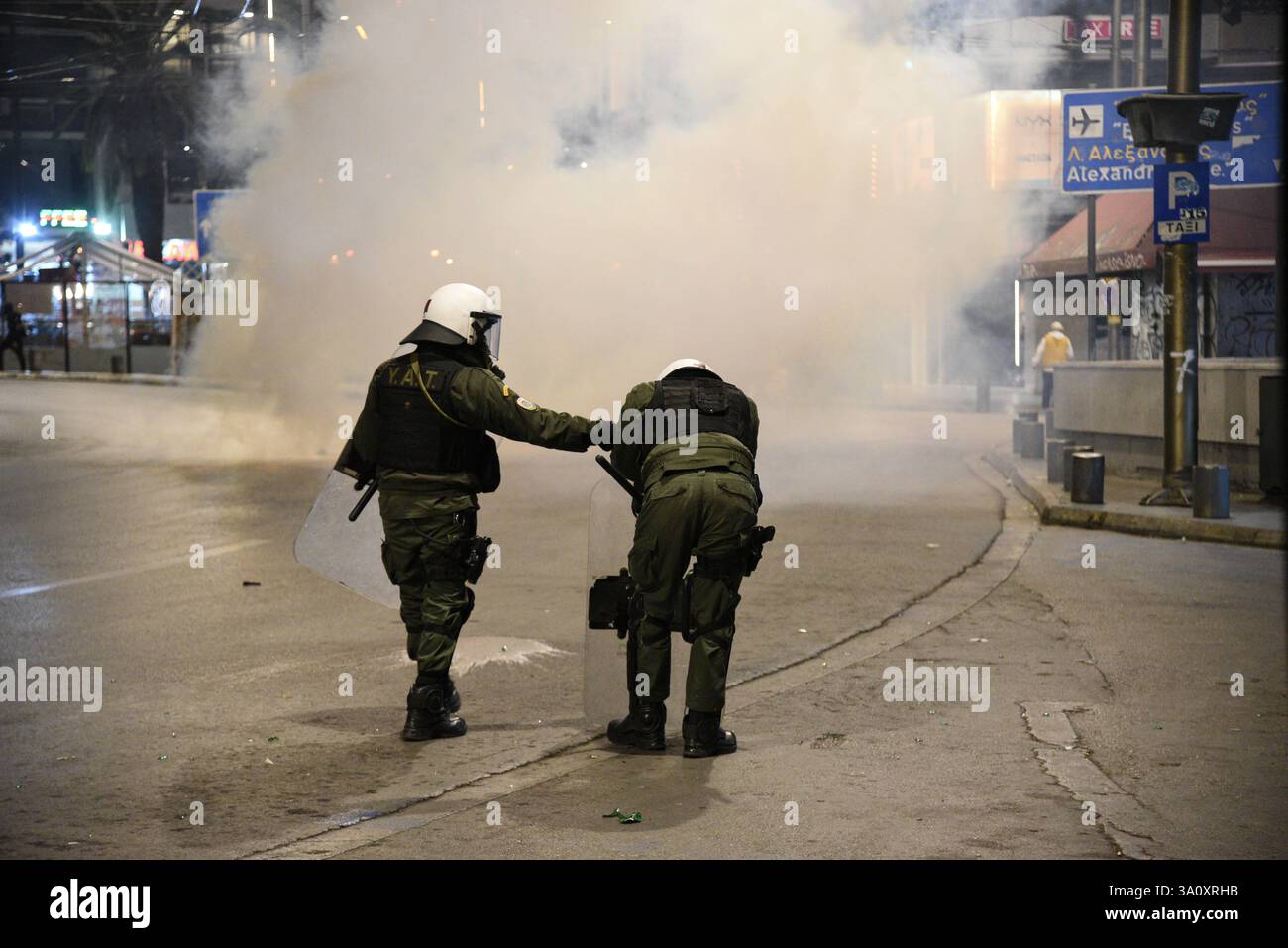 Athens, Greece. 05th Mar, 2025. Athens, Greece, March 5, 2025. Riot ...