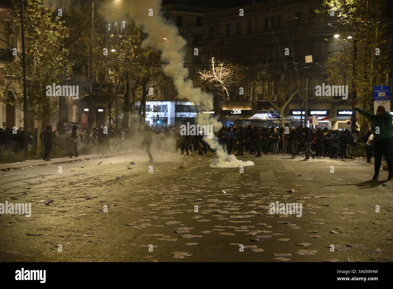 Athens, Greece. 05th Mar, 2025. Athens, Greece, March 5, 2025. Riot ...
