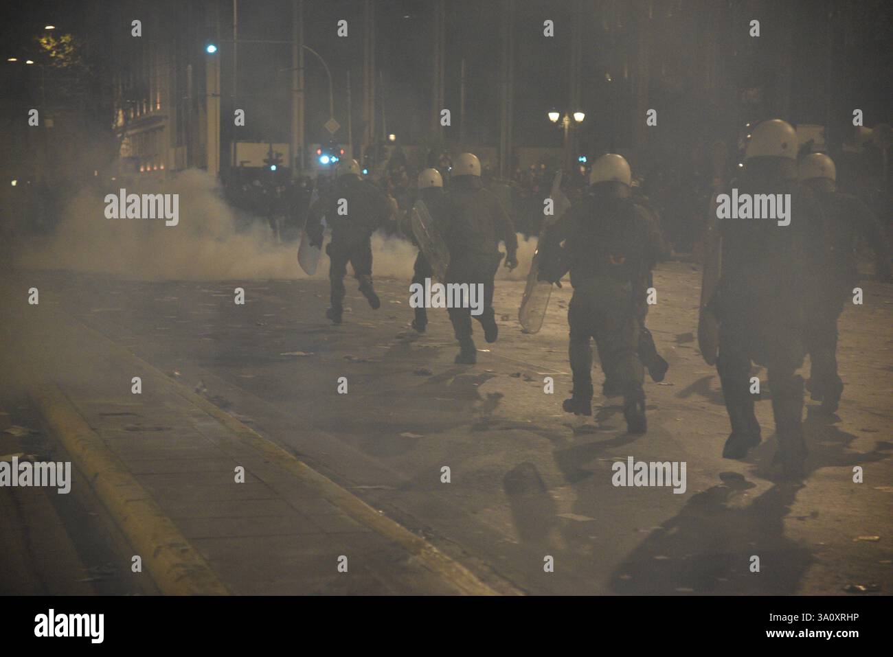 Athens, Greece. 05th Mar, 2025. Athens, Greece, March 5, 2025. Riot ...