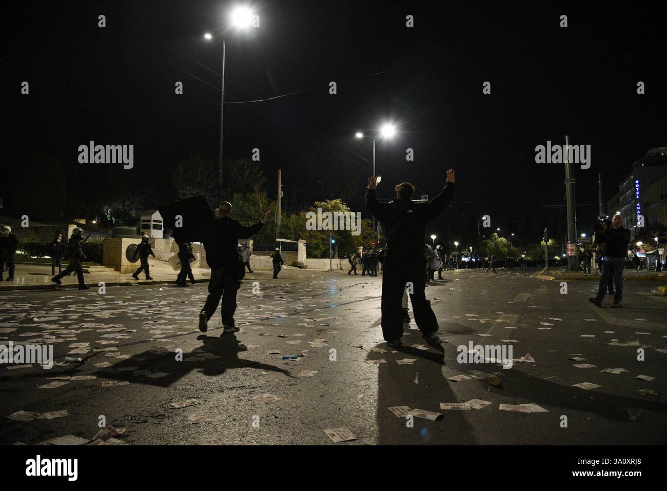 Athens, Greece. 05th Mar, 2025. Athens, Greece, March 5, 2025. Riot ...