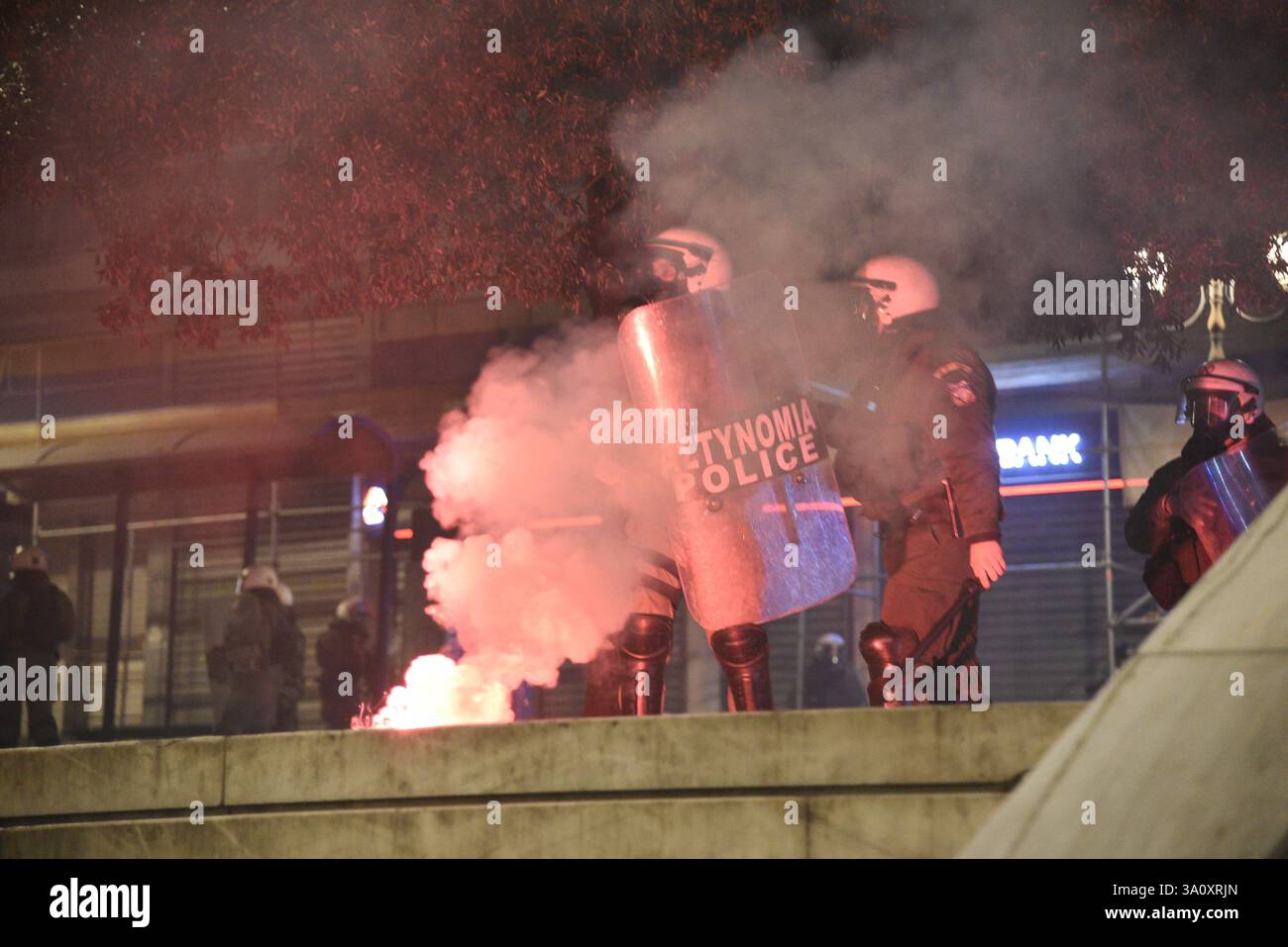 Athens, Greece. 05th Mar, 2025. Athens, Greece, March 5, 2025. Riot ...