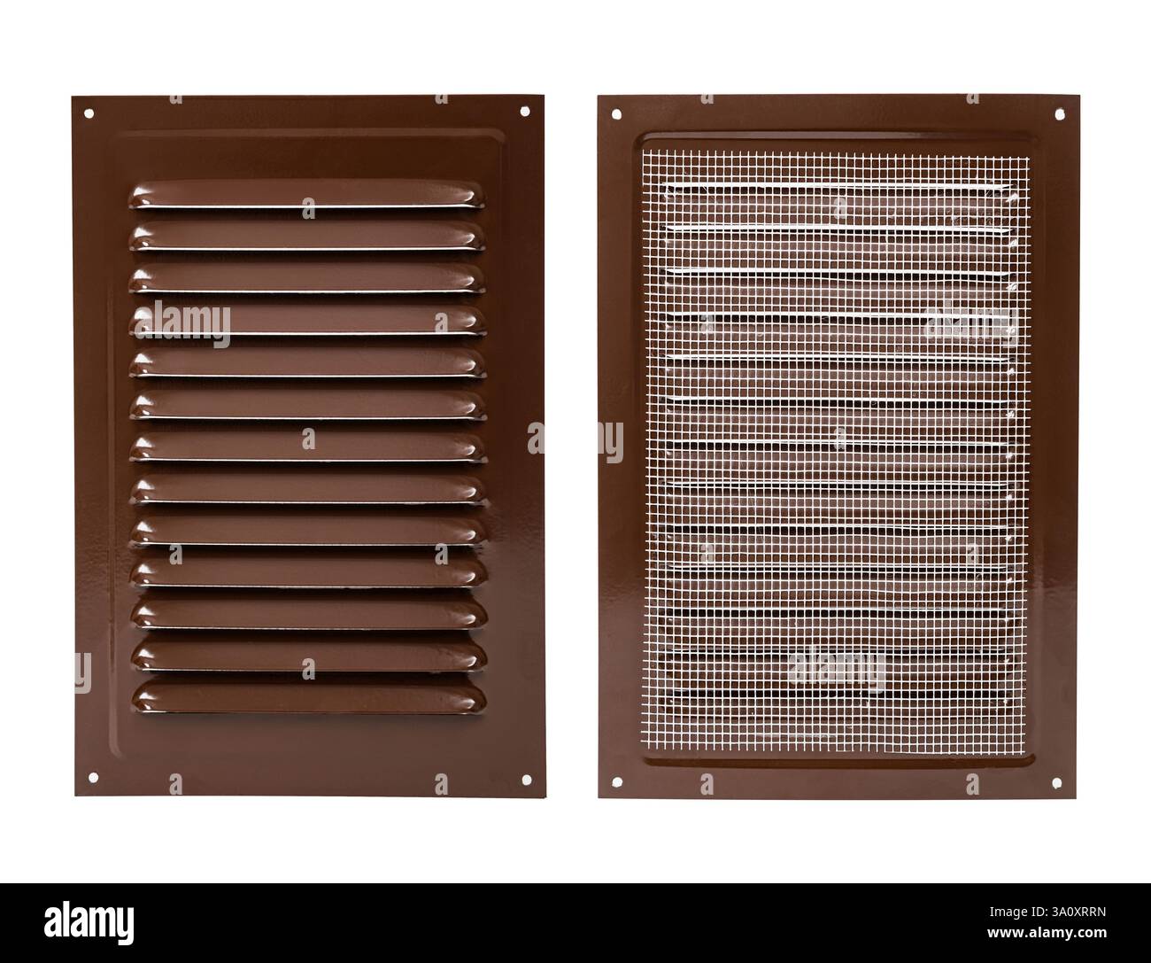 Ventilation grate isolated on a white background. Rectangular shape. Material aluminum. Color ...