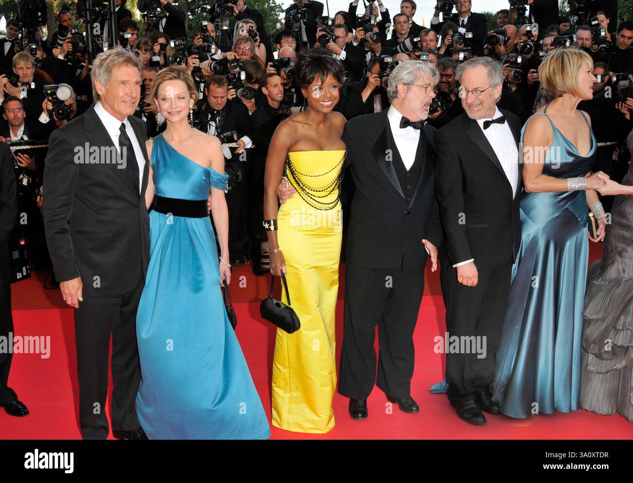 HARRISON FORD, CALISTA FLOCKHART, MARCIA LUCAS, GEORGE LUCAS, STEVEN ...