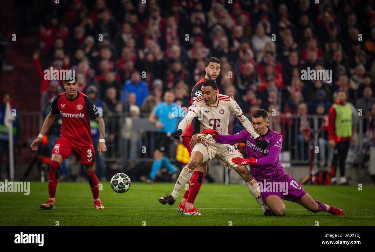 Munich, Germany. 05th Mar 2025. Jamal Musiala (FCB) scores the goal to ...