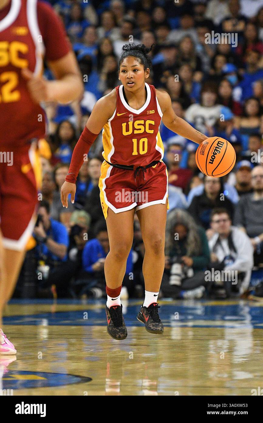 LOS ANGELES, CA - MARCH 01: USC Trojans guard Malia Samuels (10 ...