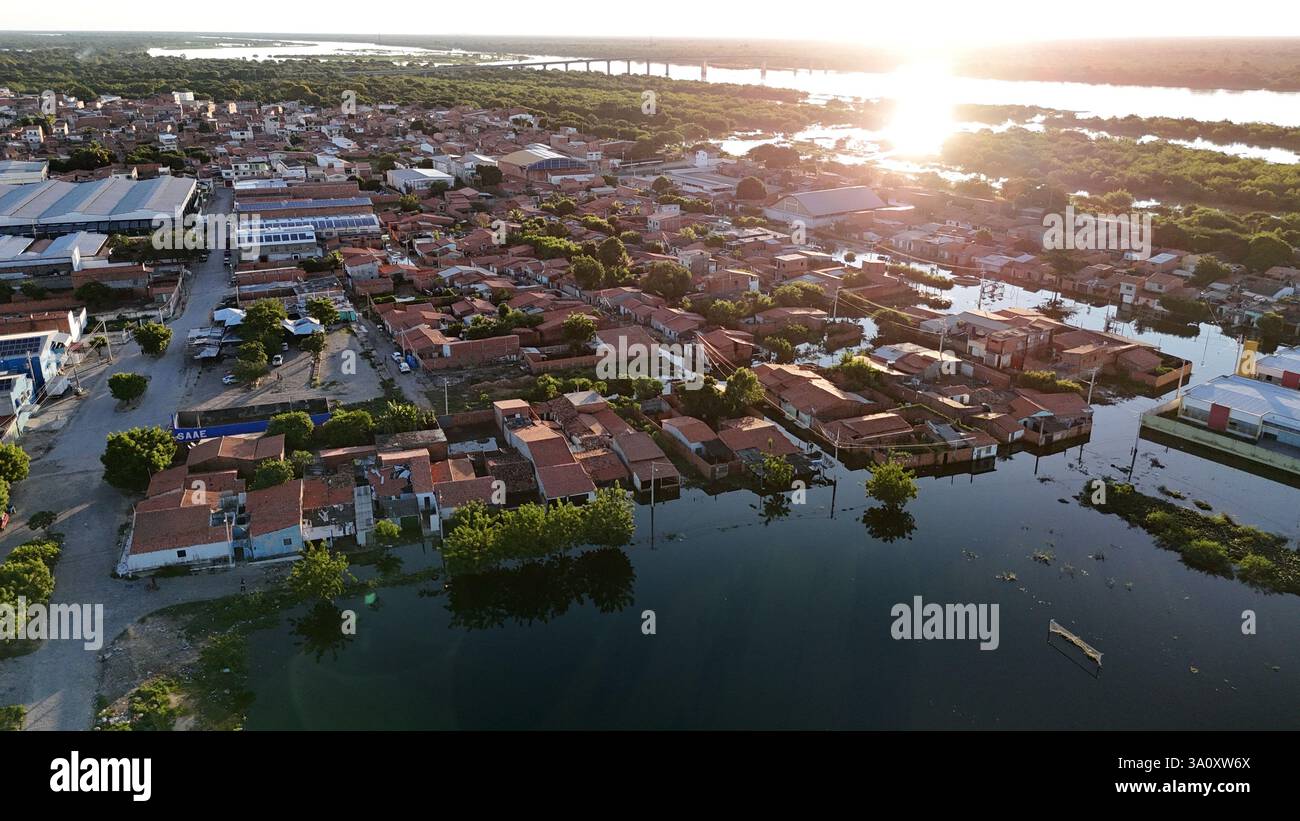 bom jesus da lapa, bahia, brazil - january 19, 2025: flooded area due ...