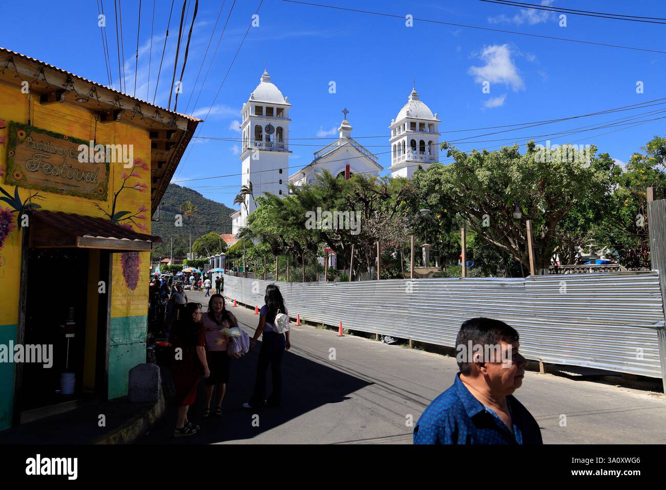 The historic town center of Juayua on the Ruta de las Flores (Route of ...