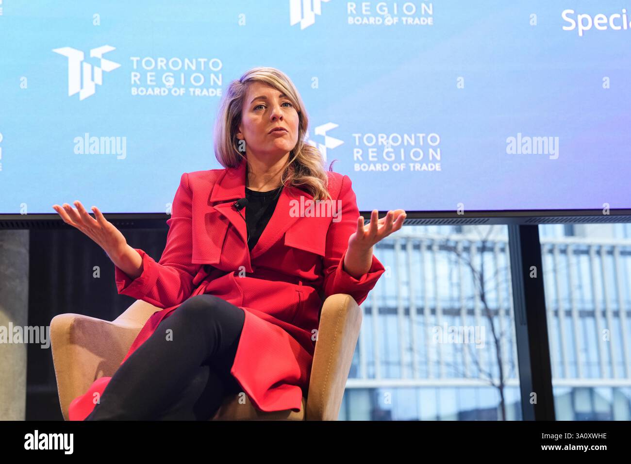 Foreign Affairs Minister Melanie Joly speaks at the Toronto Region ...