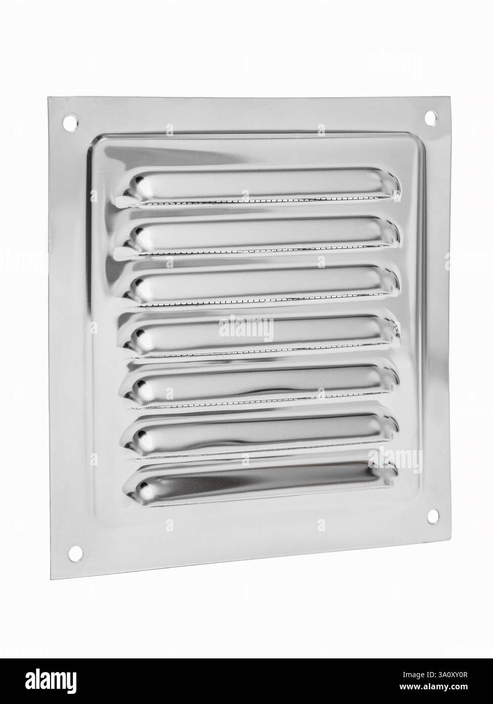 Metal ventilation grille is highlighted on a white background ...