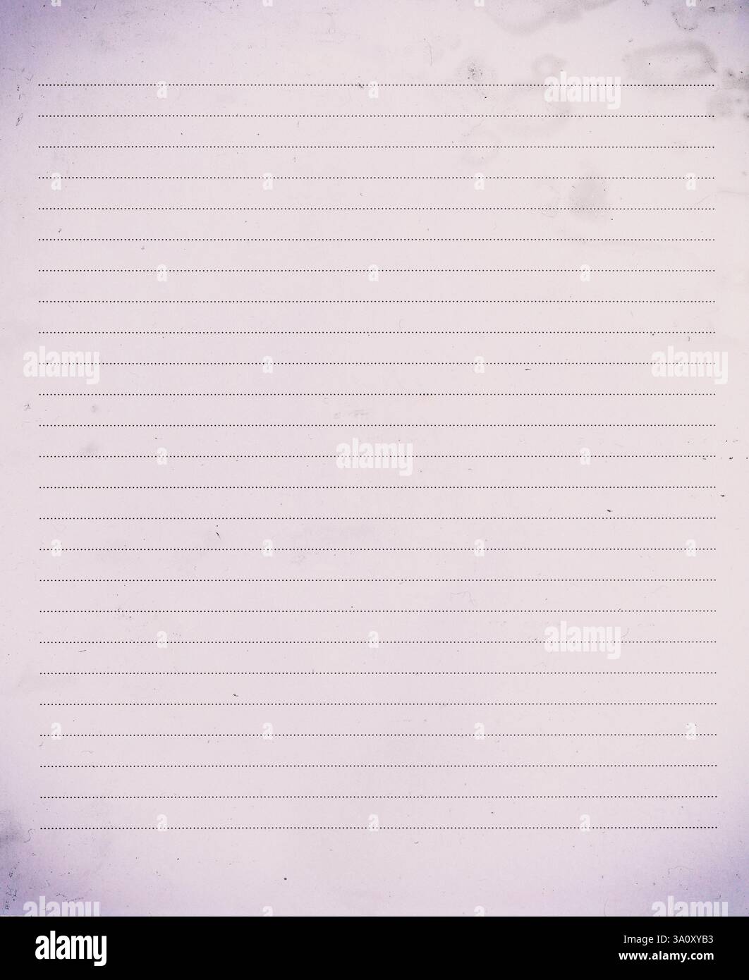 Blank lined dirty paper background, empty white paper and dots line for ...