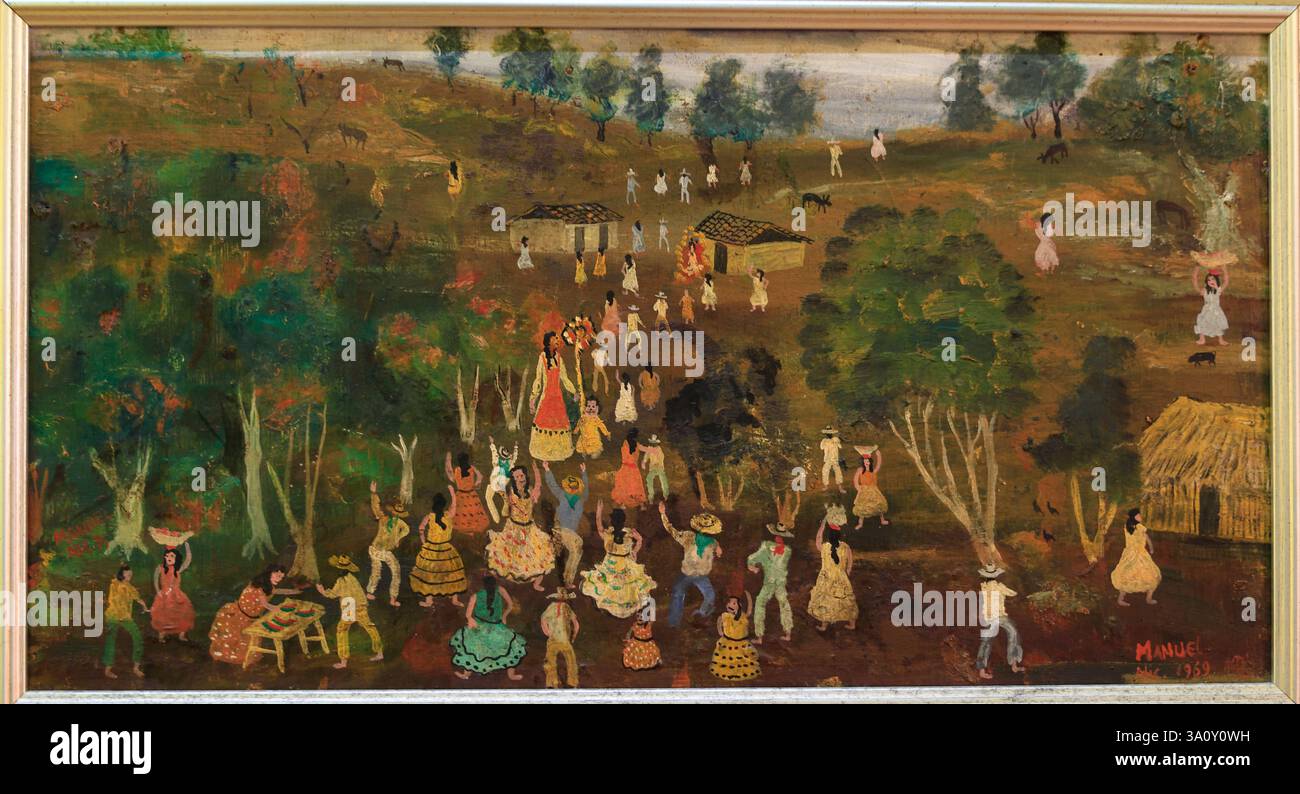 The oil painting "Paisaje Tipico Nicaraguense"(Typical Nicaraguan ...