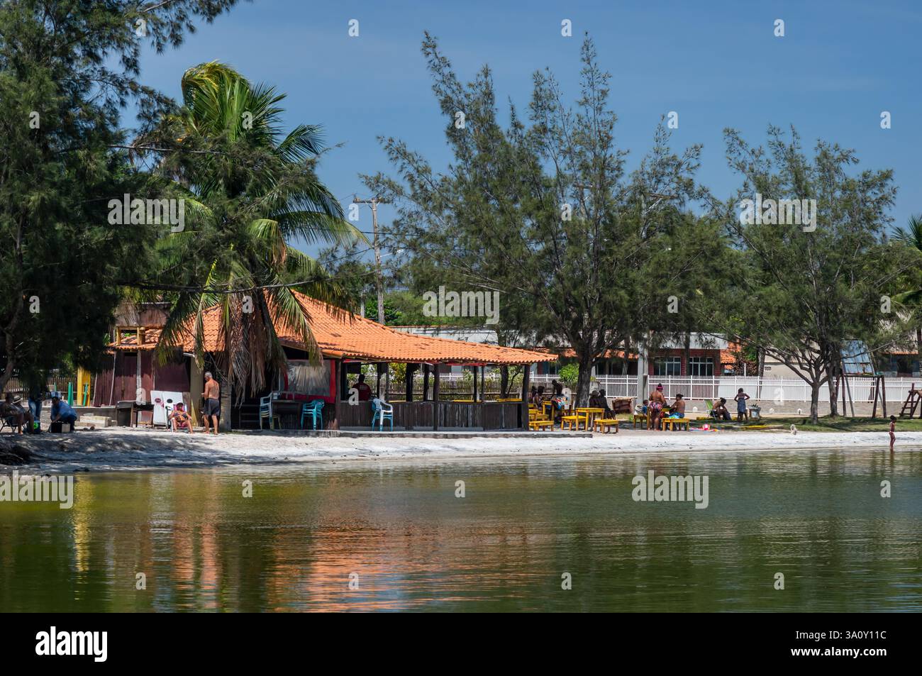 Close view of southeast end of Praia dos Nobres beach at Araruama ...