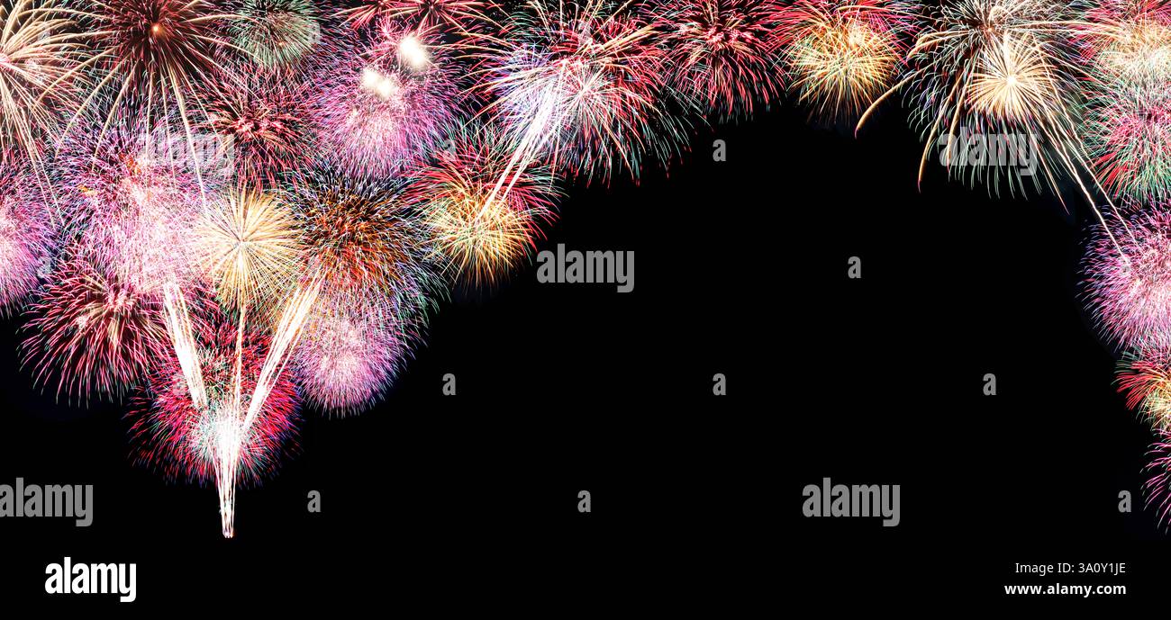 Experience a stunning display of vibrant fireworks illuminating the ...