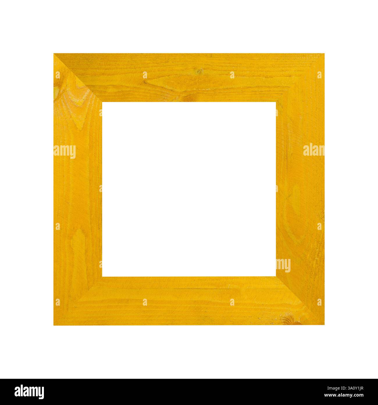 wooden yellow frame isolated on white background and have clipping ...