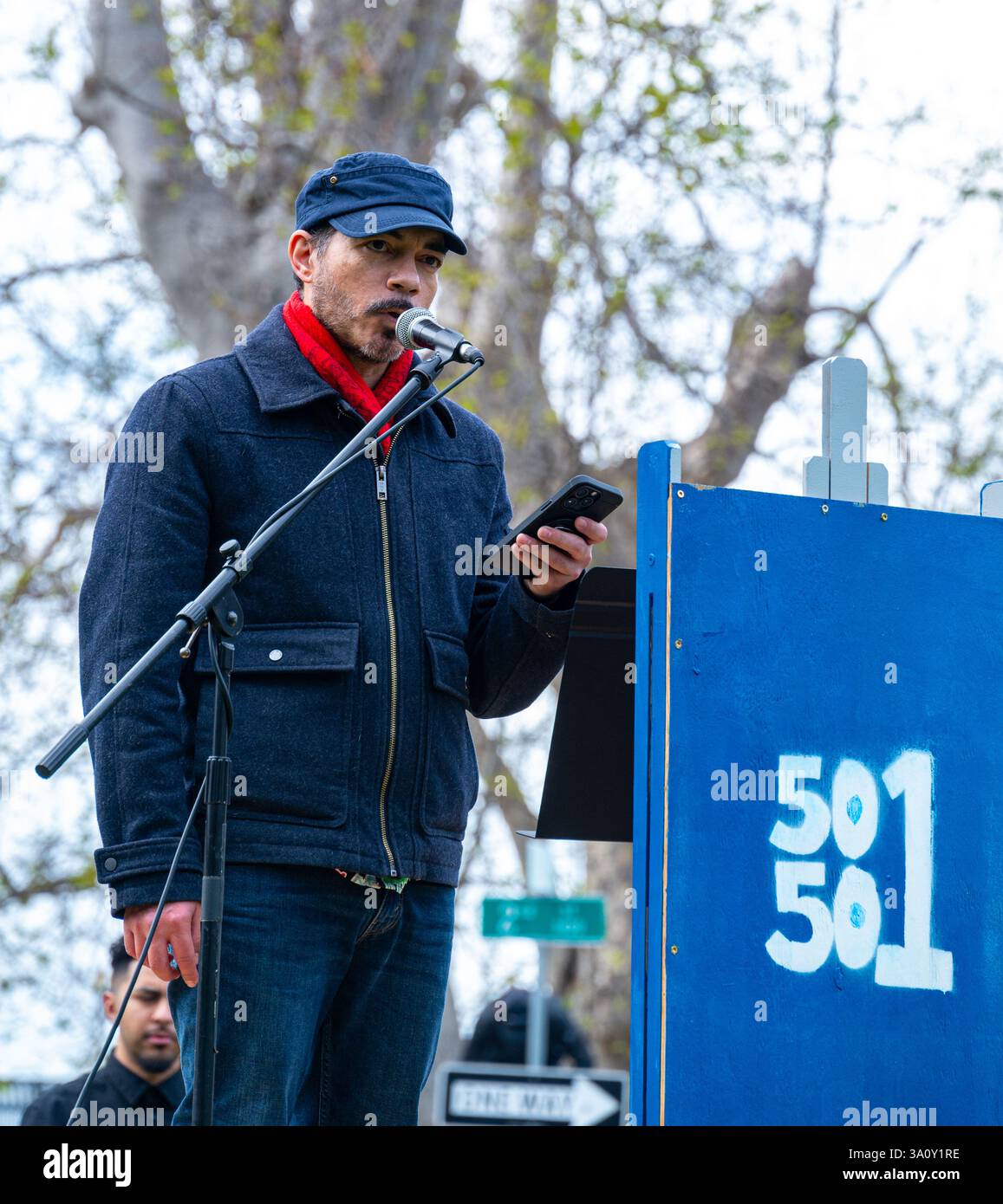 Sacramento, CA U.S.A. - Mar. 4, 2025: Carlos Ponce, an organizer with ...