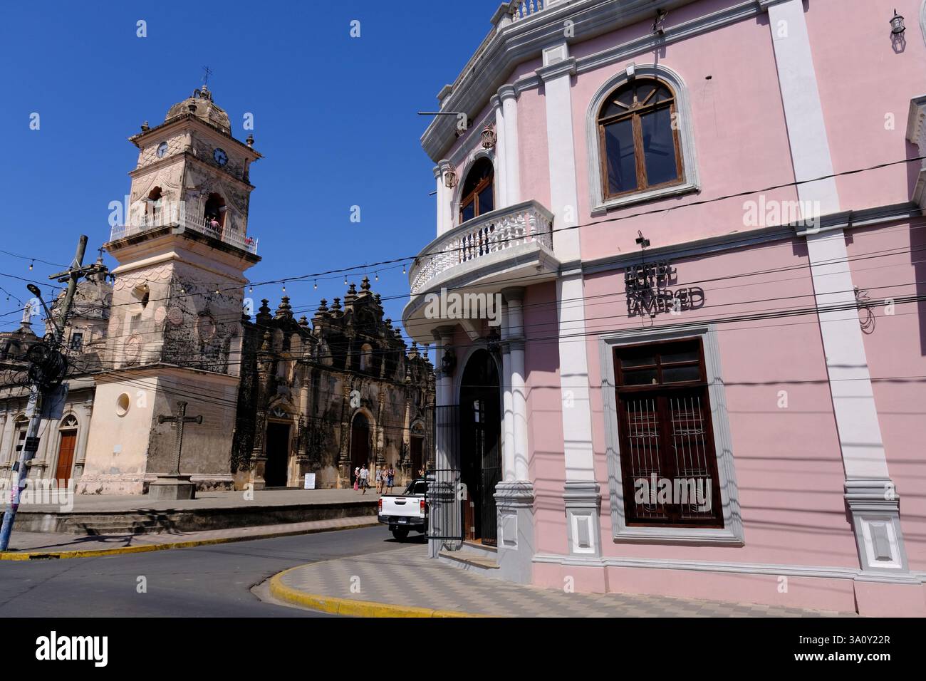 Iglesia la Merced church with Hotel Real La Merced in foreground ...