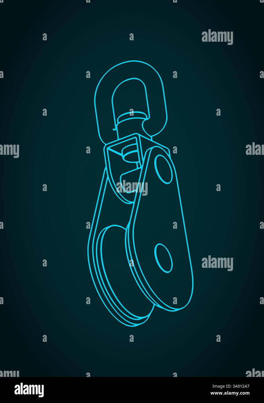Stainless steel single block for rigging isometric blueprint Stock ...