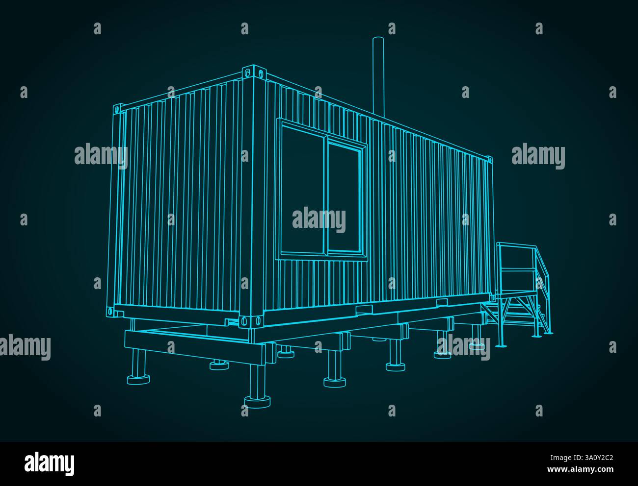 Container house blueprint. Shipping container converted into compact ...