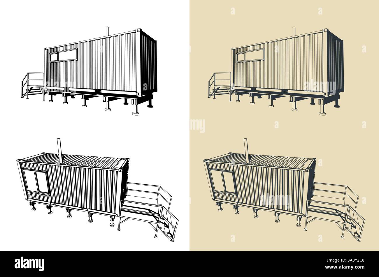 Shipping container home exterior Stock Vector Images - Alamy