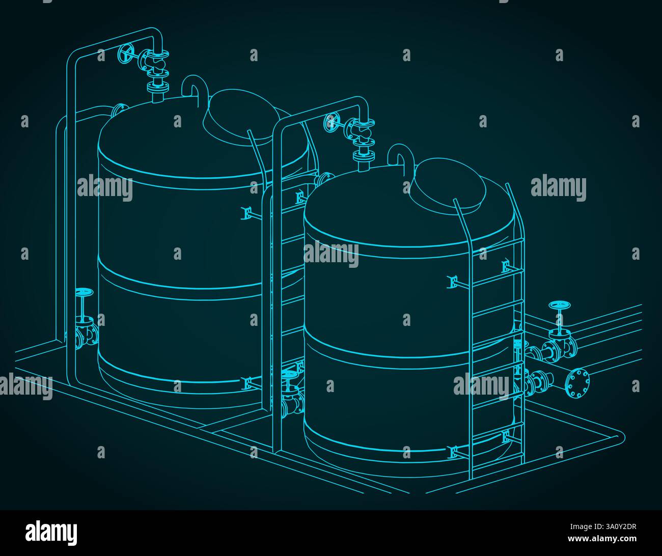 Roof mounted water storage tanks blueprint Stock Vector Image & Art - Alamy