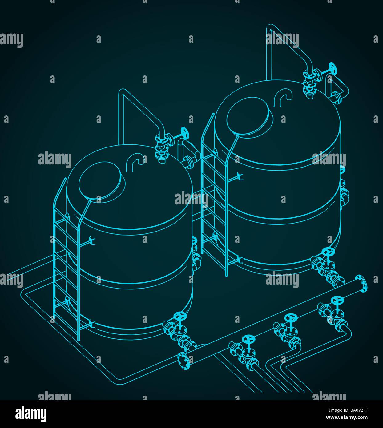 Roof mounted water storage tanks blueprint Stock Vector Image & Art - Alamy