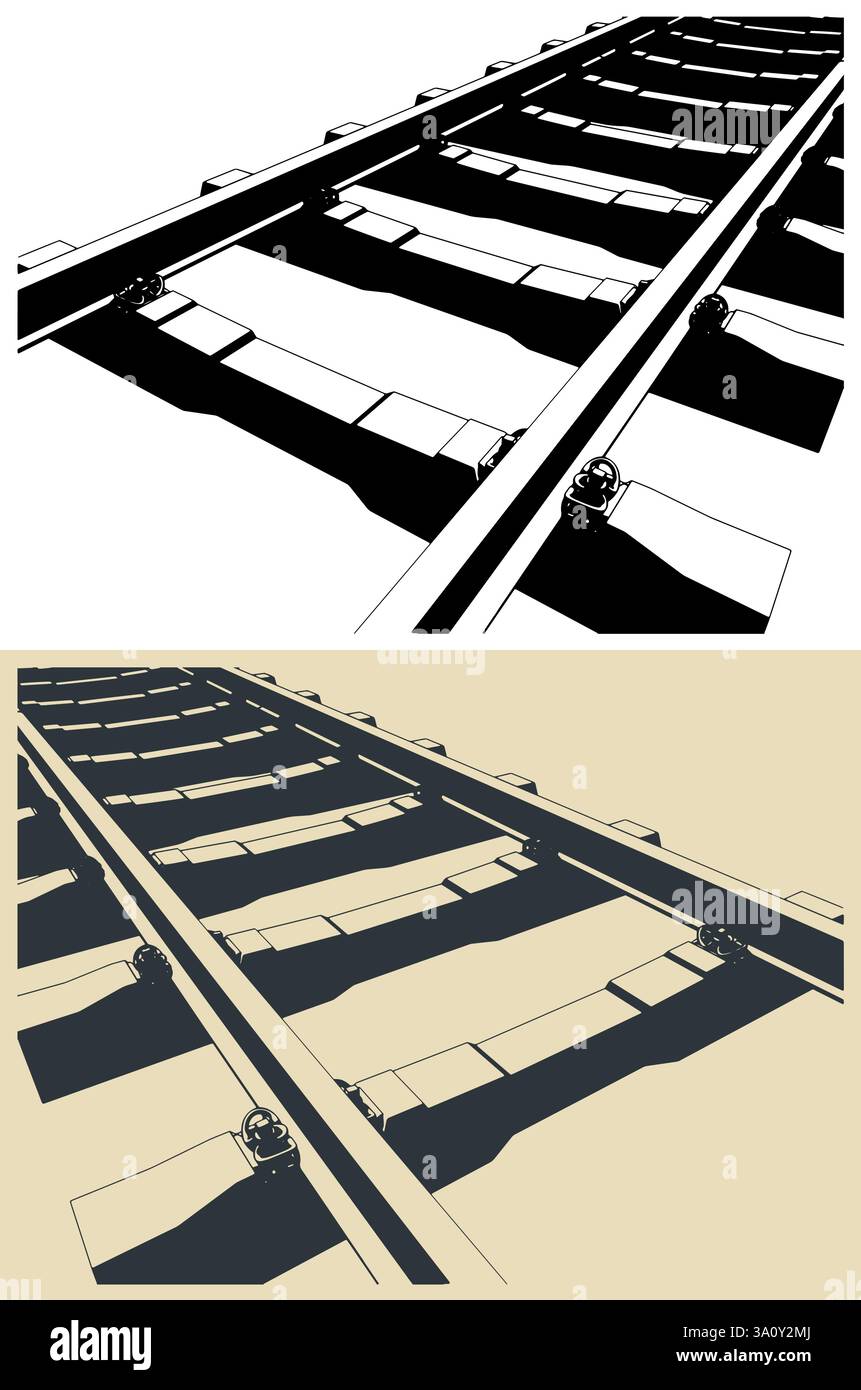 Railroad track details Stock Vector Images - Alamy