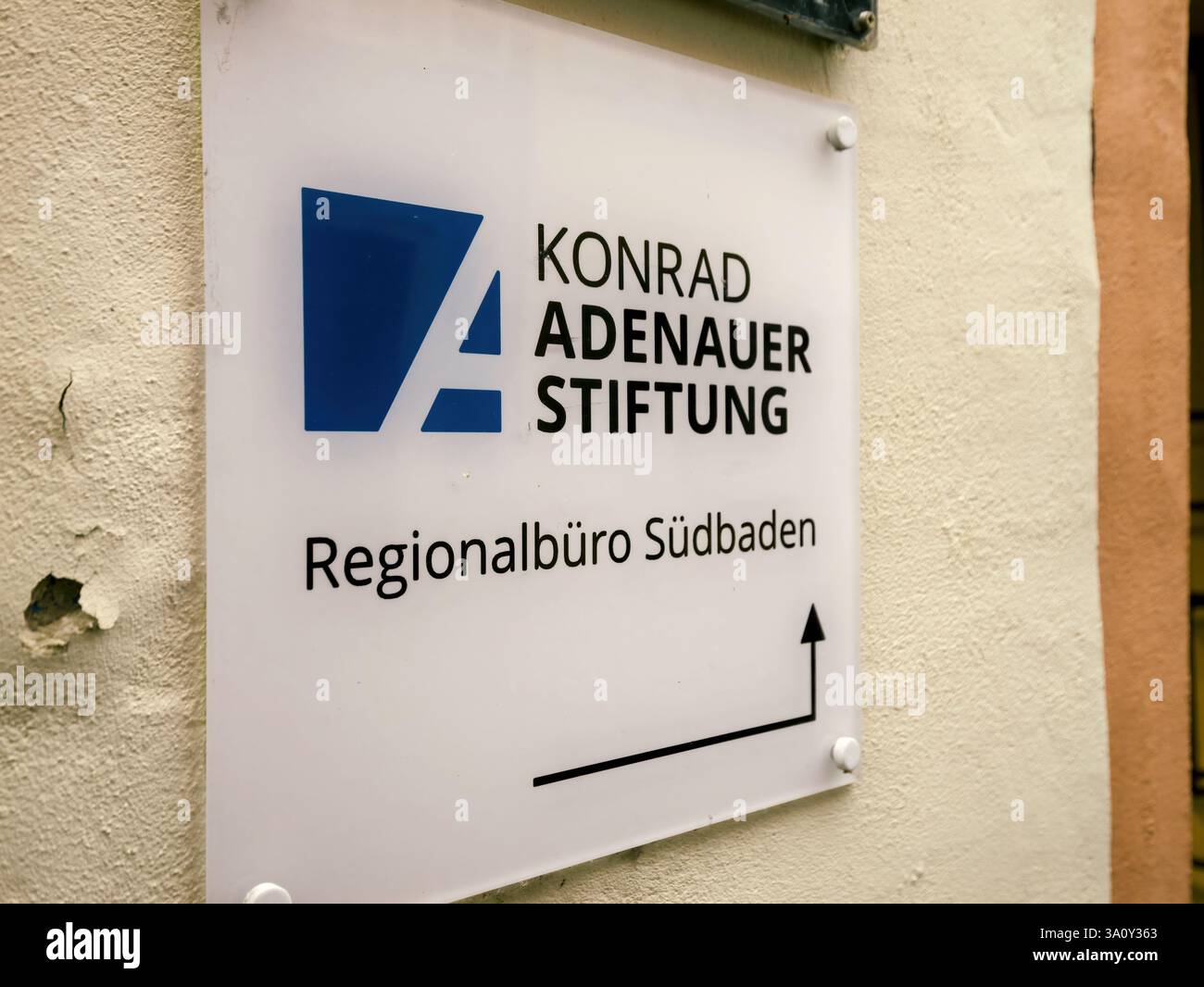 Freiburg, germany - Feb 10, 2025: Sign for the Regional Office of ...