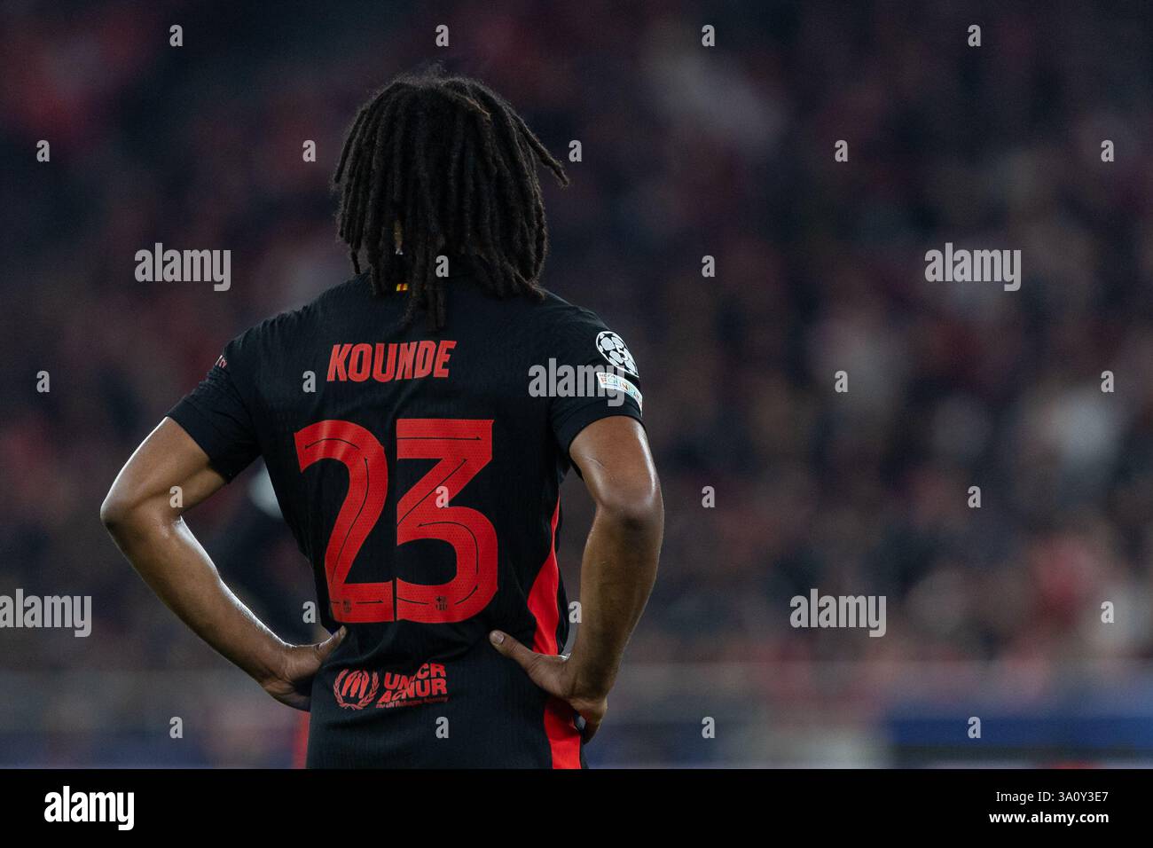 March 05, 2025. Lisbon, Portugal. Barcelona's defender from France ...