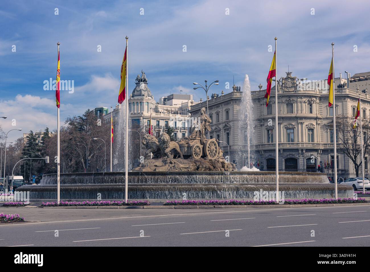 Madrid, Spain. February 15, 2025. The Fountain of Cybele (Fuente de ...