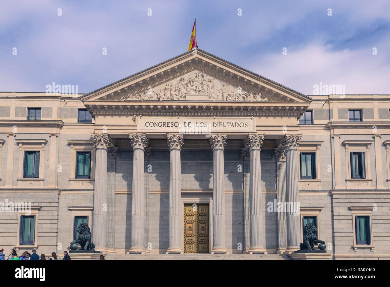 Madrid, Spain. February 15, 2025. The Palace of the Cortes (Palacio de ...
