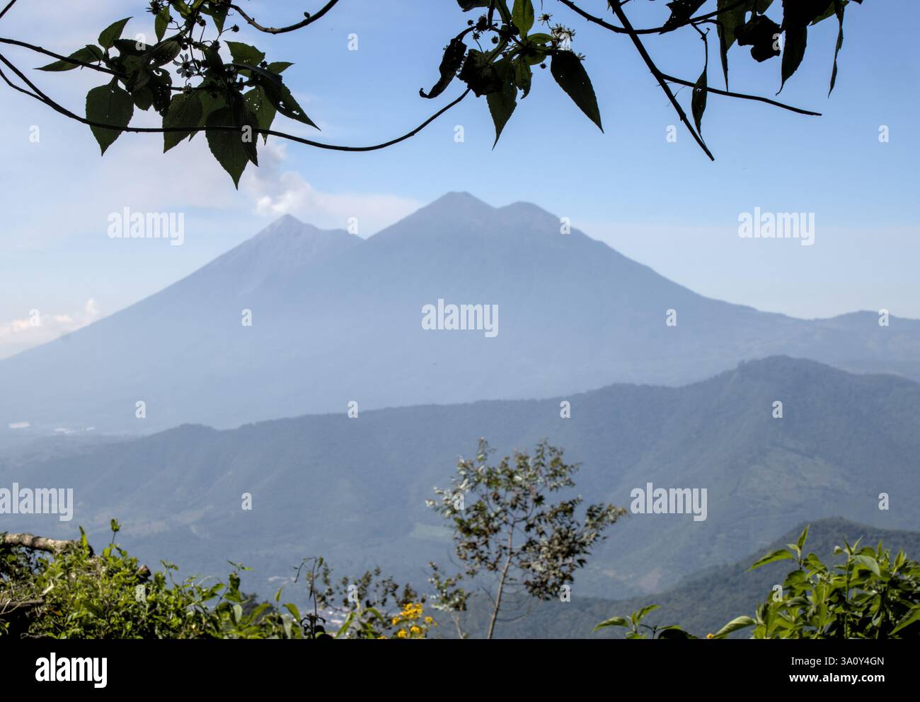 scenic view of volcanoes in antigua guatemala (central american volcano ...