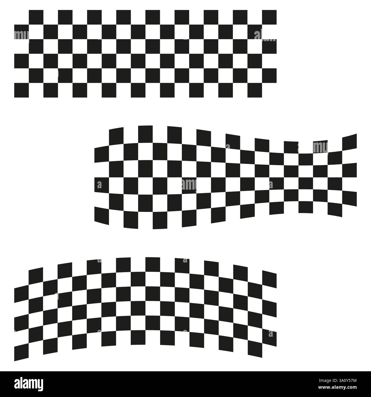 Wavy checkerboard pattern. Racing flag texture. Abstract geometric grid ...