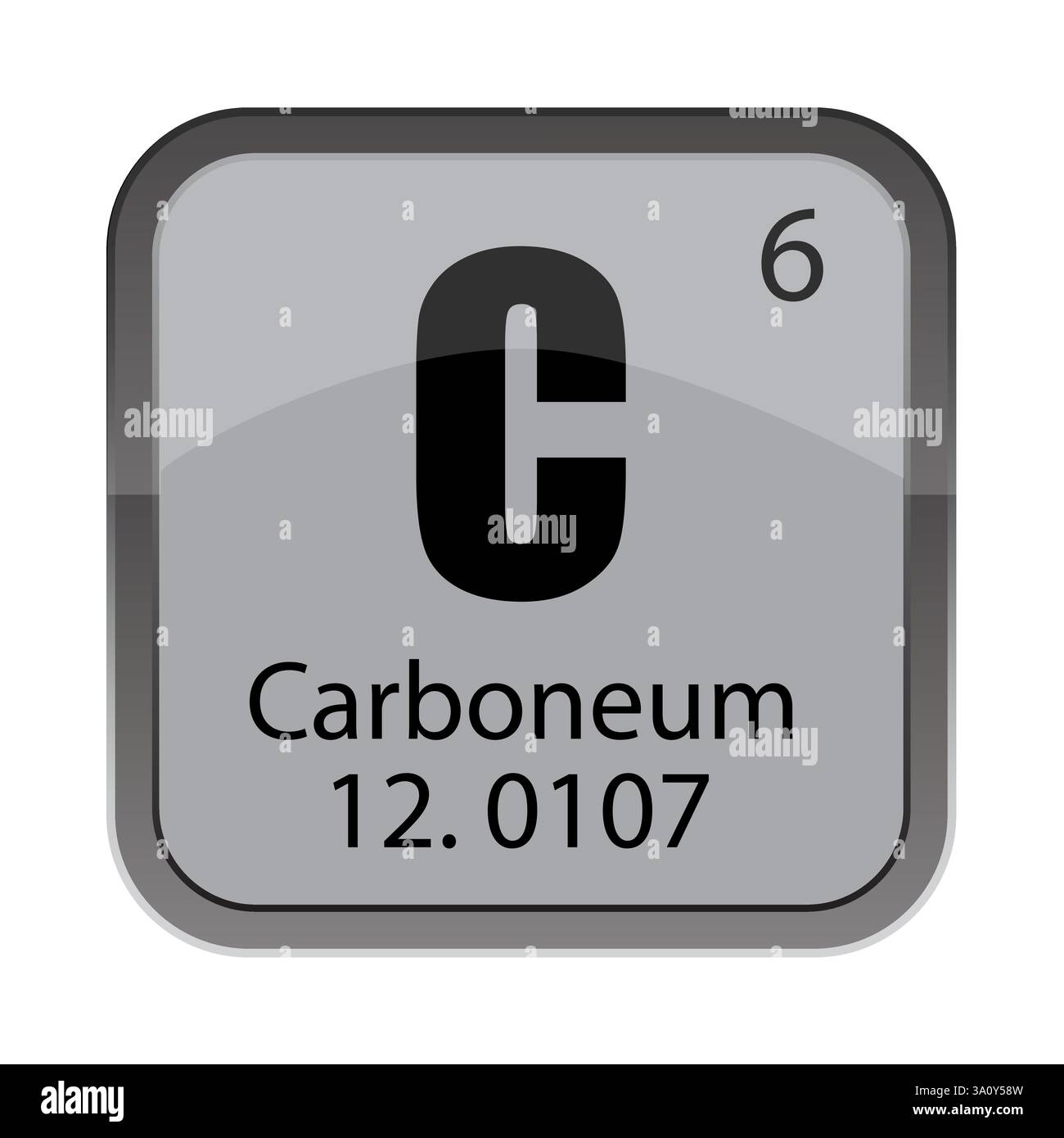 Carbon Element C Chemical Symbol Atomic Number 6 Periodic Table Square Stock Vector Image