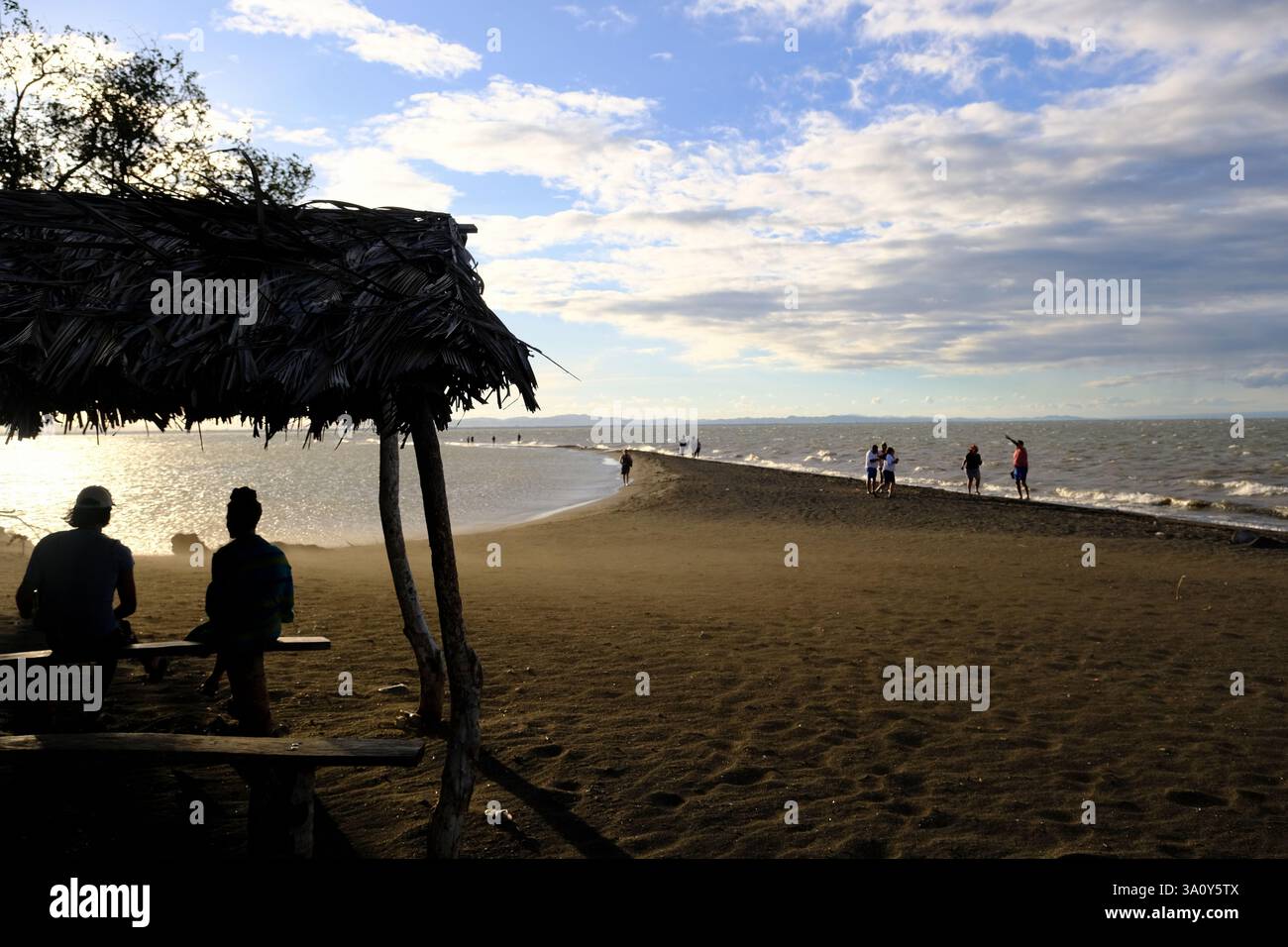 Punta Jesus Maria on Lake Nicaragua with visitors.Isla Ometepe Island ...