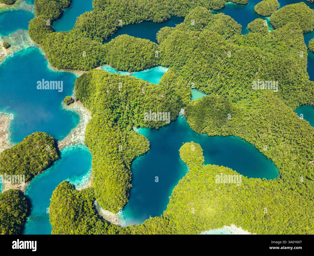 Beautiful transparent turquoise water in lagoon form of pools. Seascape ...