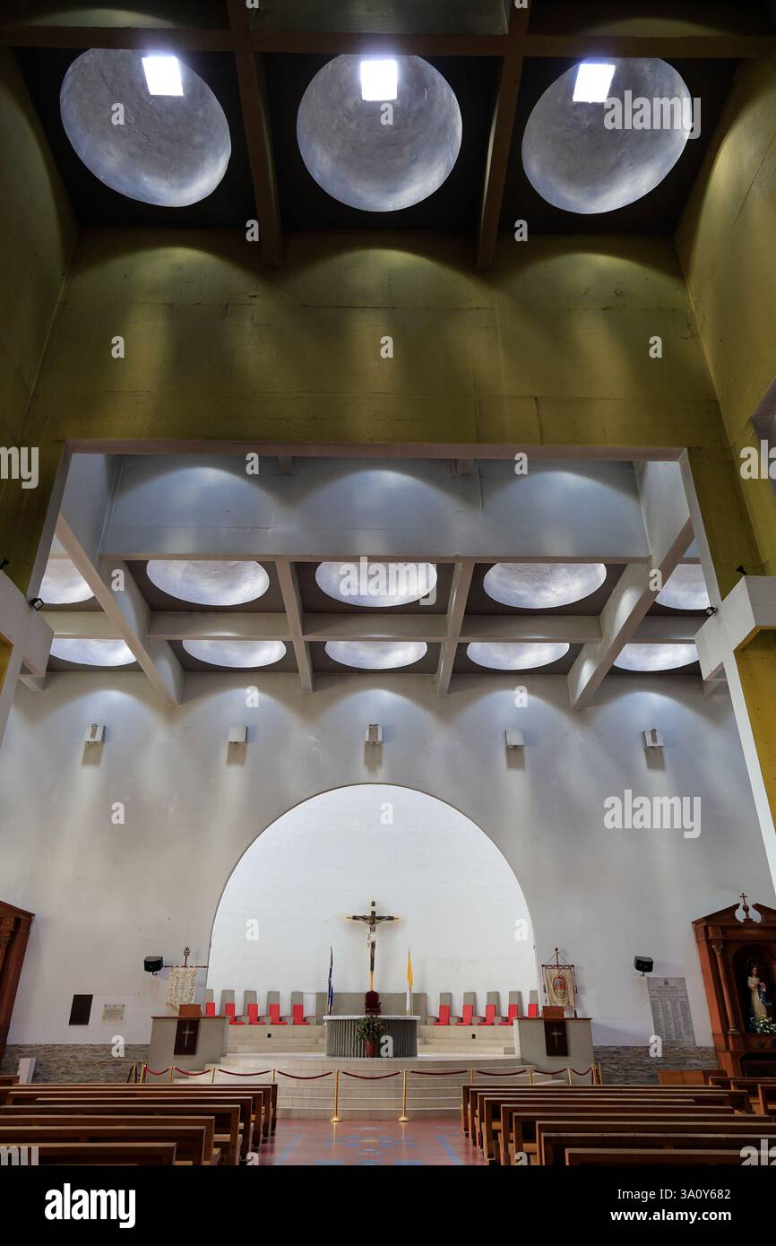 The interior view and the main altar of the Metropolitan Cathedral of ...