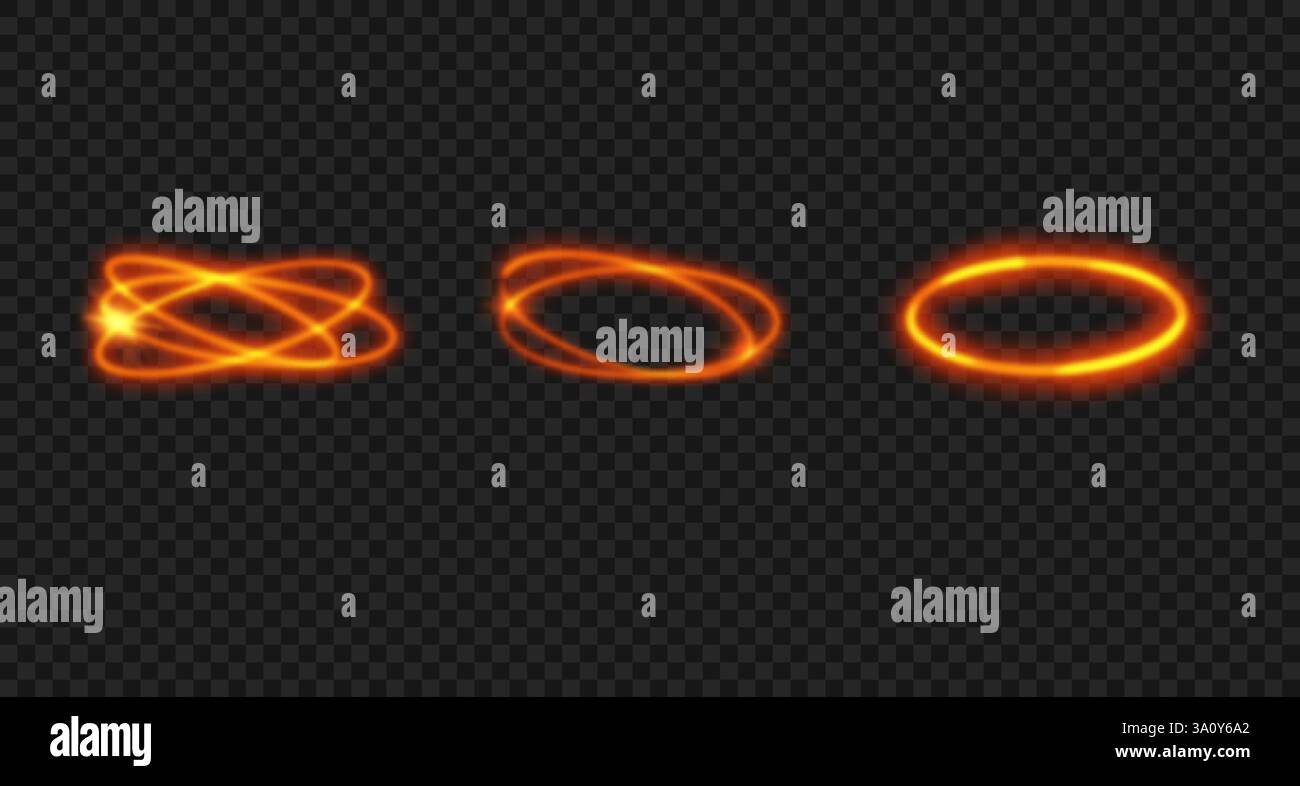 Glowing magic rings set hi-res stock photography and images - Alamy