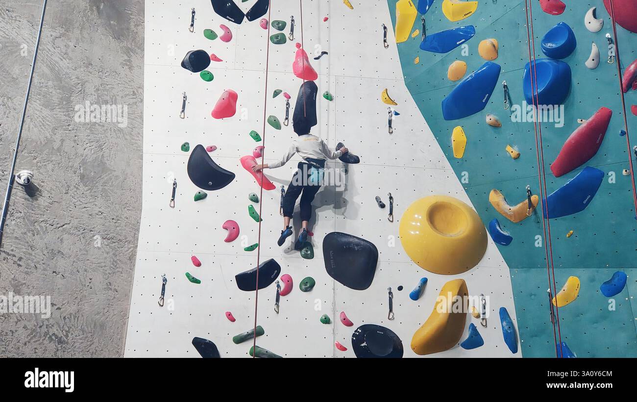 SHANGHAI, CHINA - MARCH 5, 2025 - Extreme sports enthusiasts climb at a ...