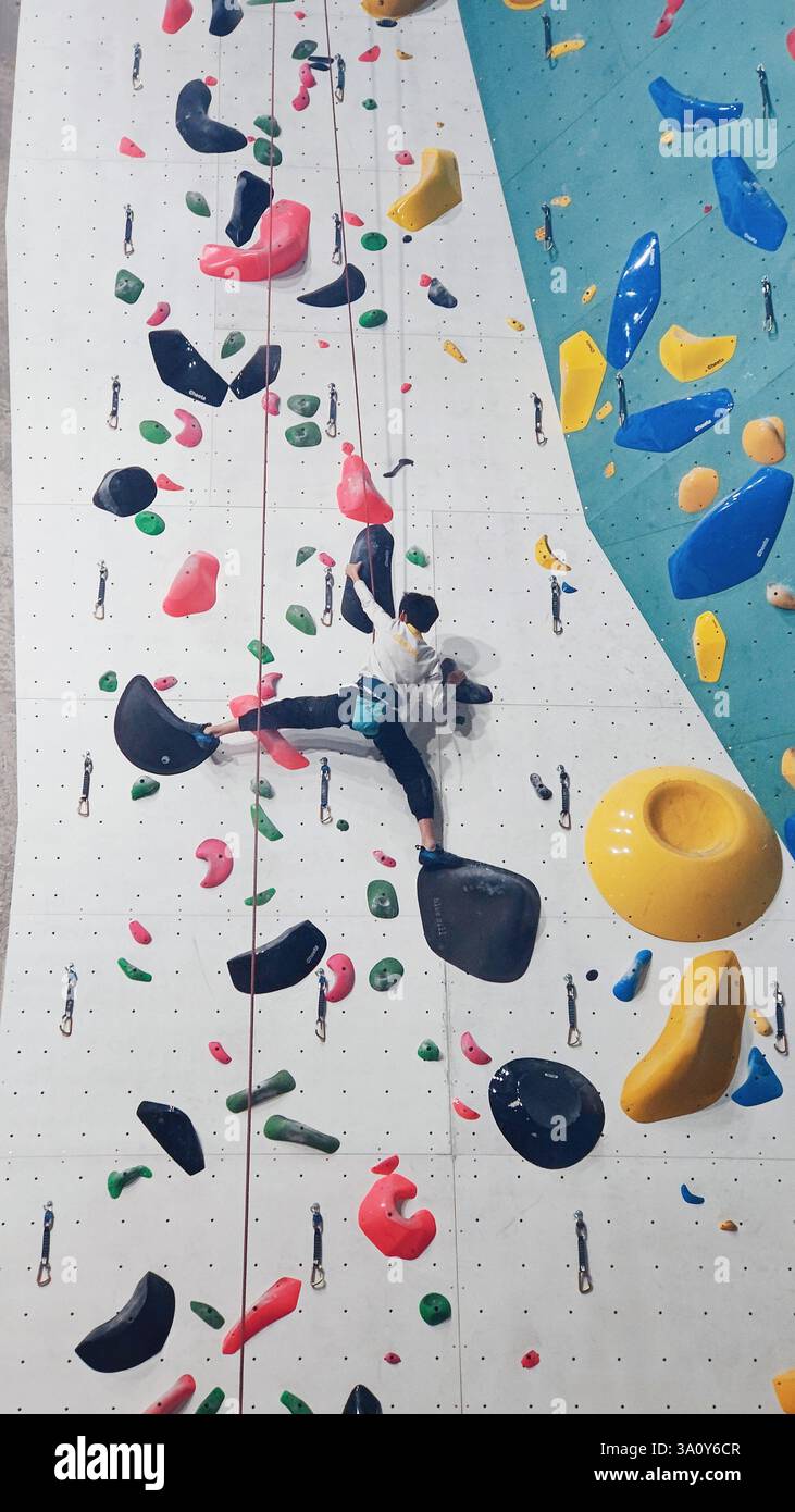 SHANGHAI, CHINA - MARCH 5, 2025 - Extreme sports enthusiasts climb at a ...