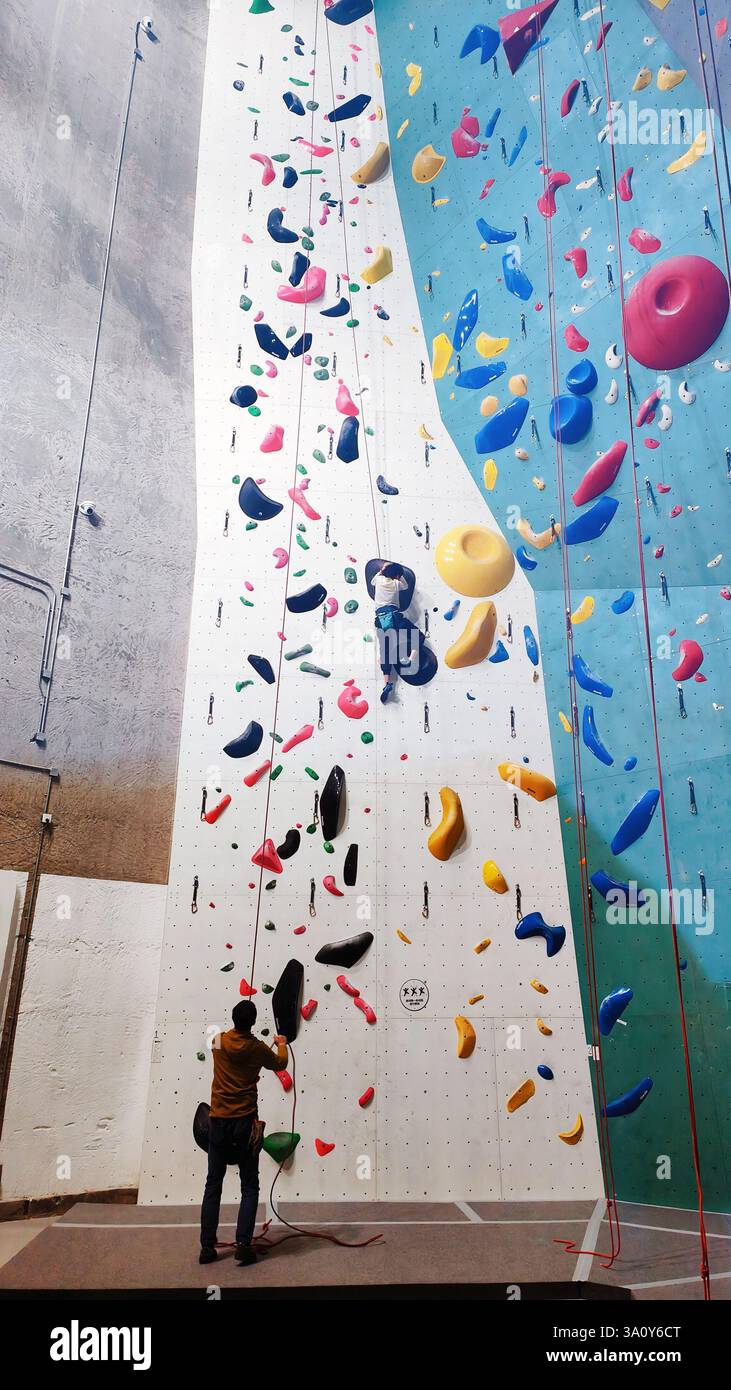 SHANGHAI, CHINA - MARCH 5, 2025 - Extreme sports enthusiasts climb at a ...