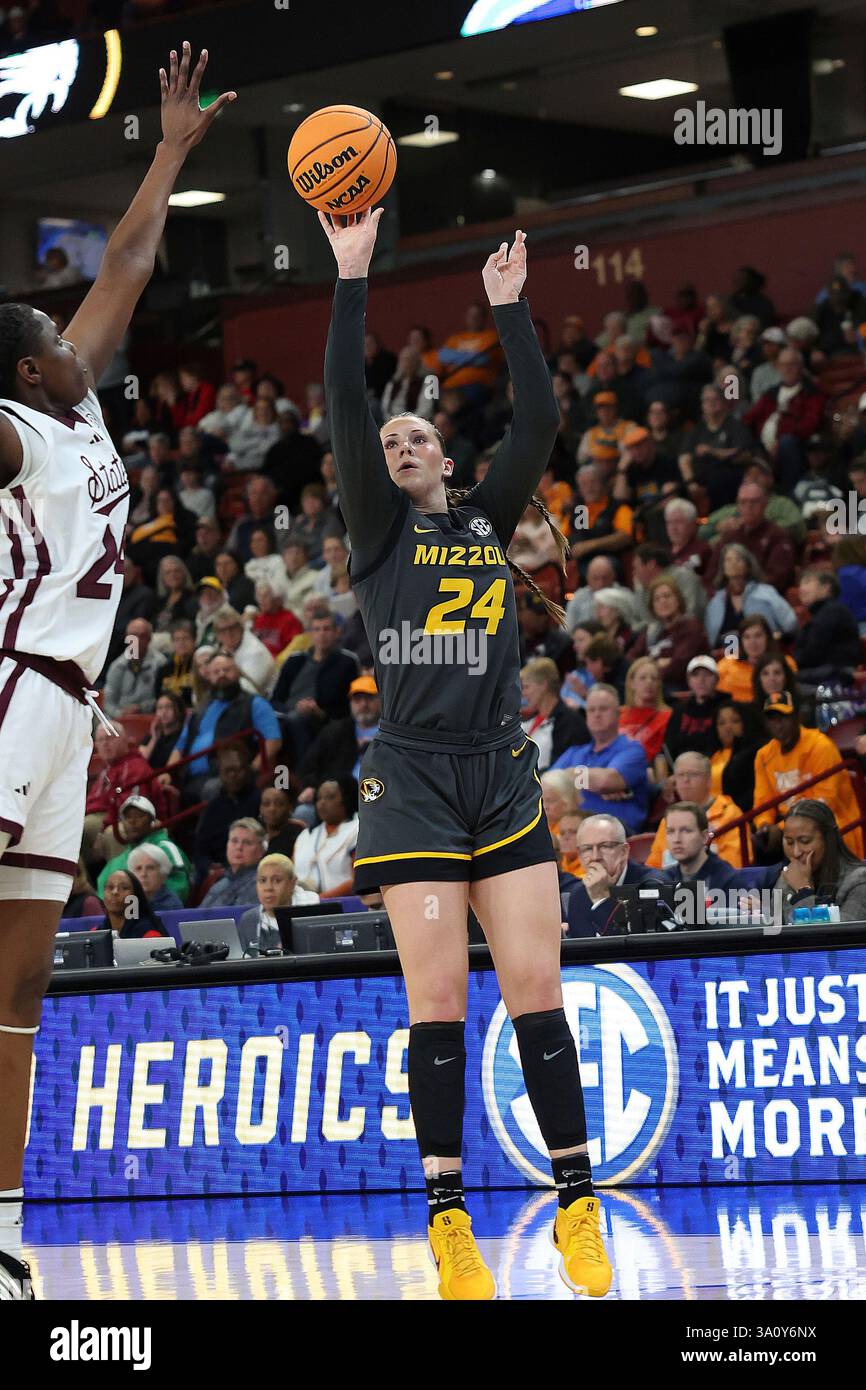 GREENVILLE, SC - MARCH 05: Missouri Tigers guard Ashton Judd (24) takes ...