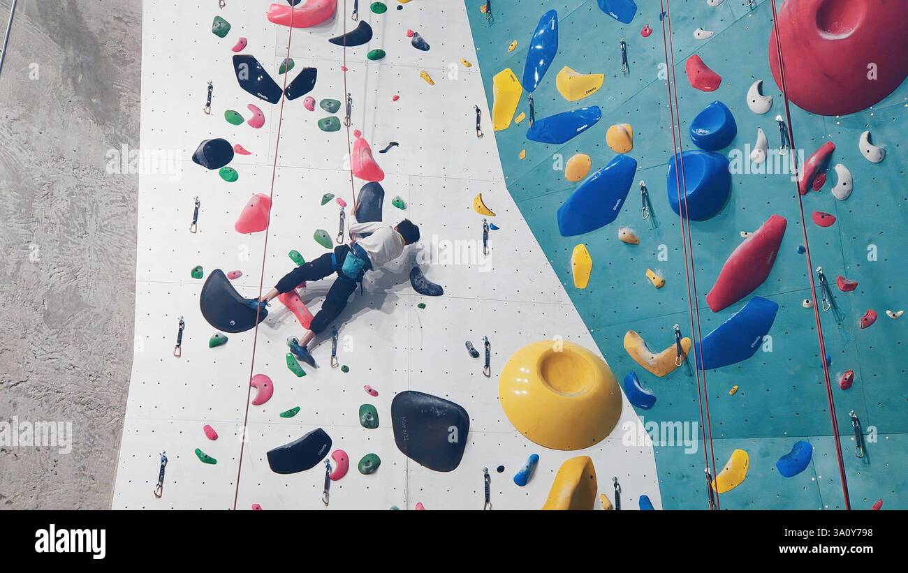 SHANGHAI, CHINA - MARCH 5, 2025 - Extreme sports enthusiasts climb at a ...