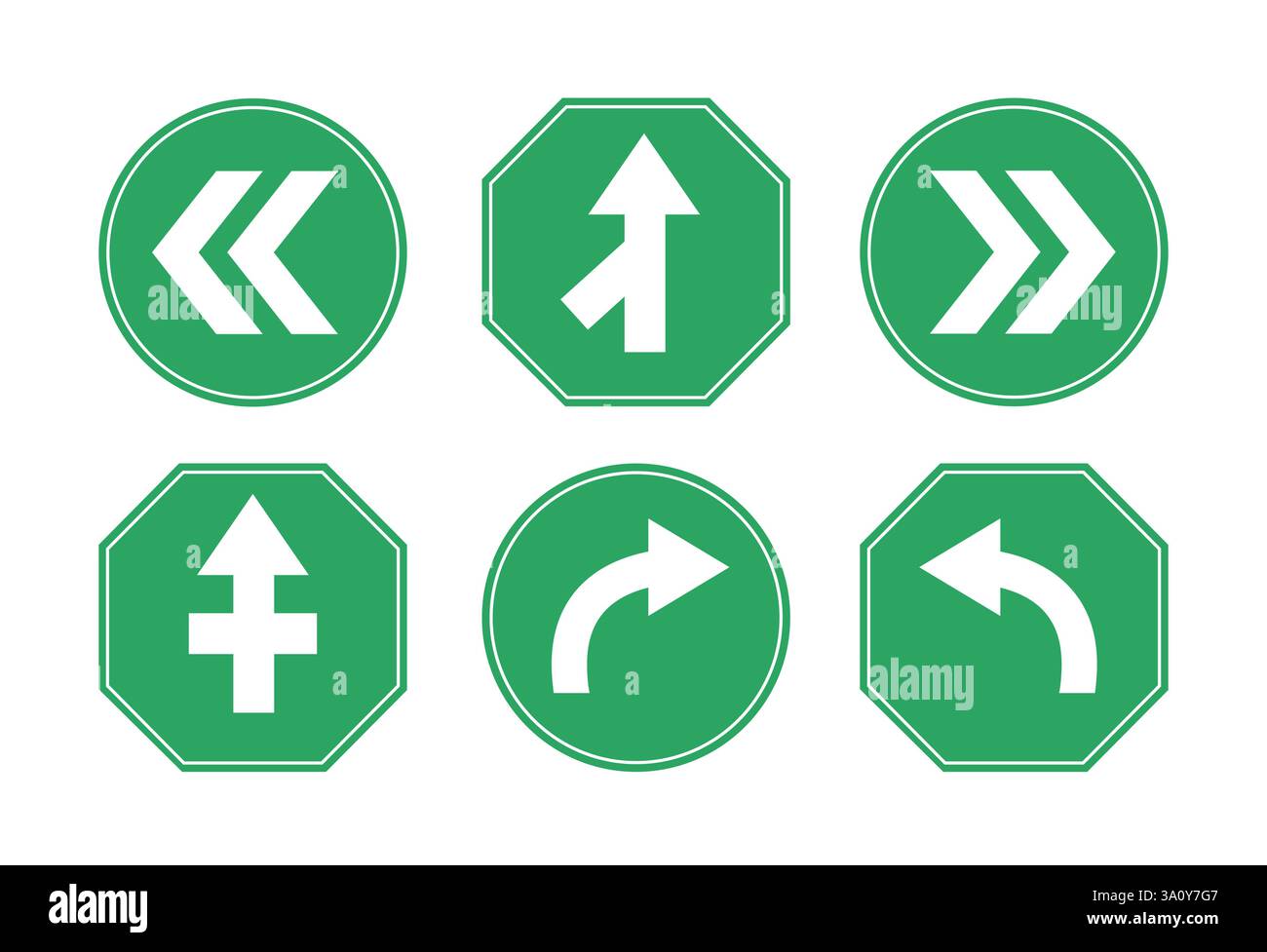 Road sign icons clipart set. Arrow traffic road signages clip art like ...