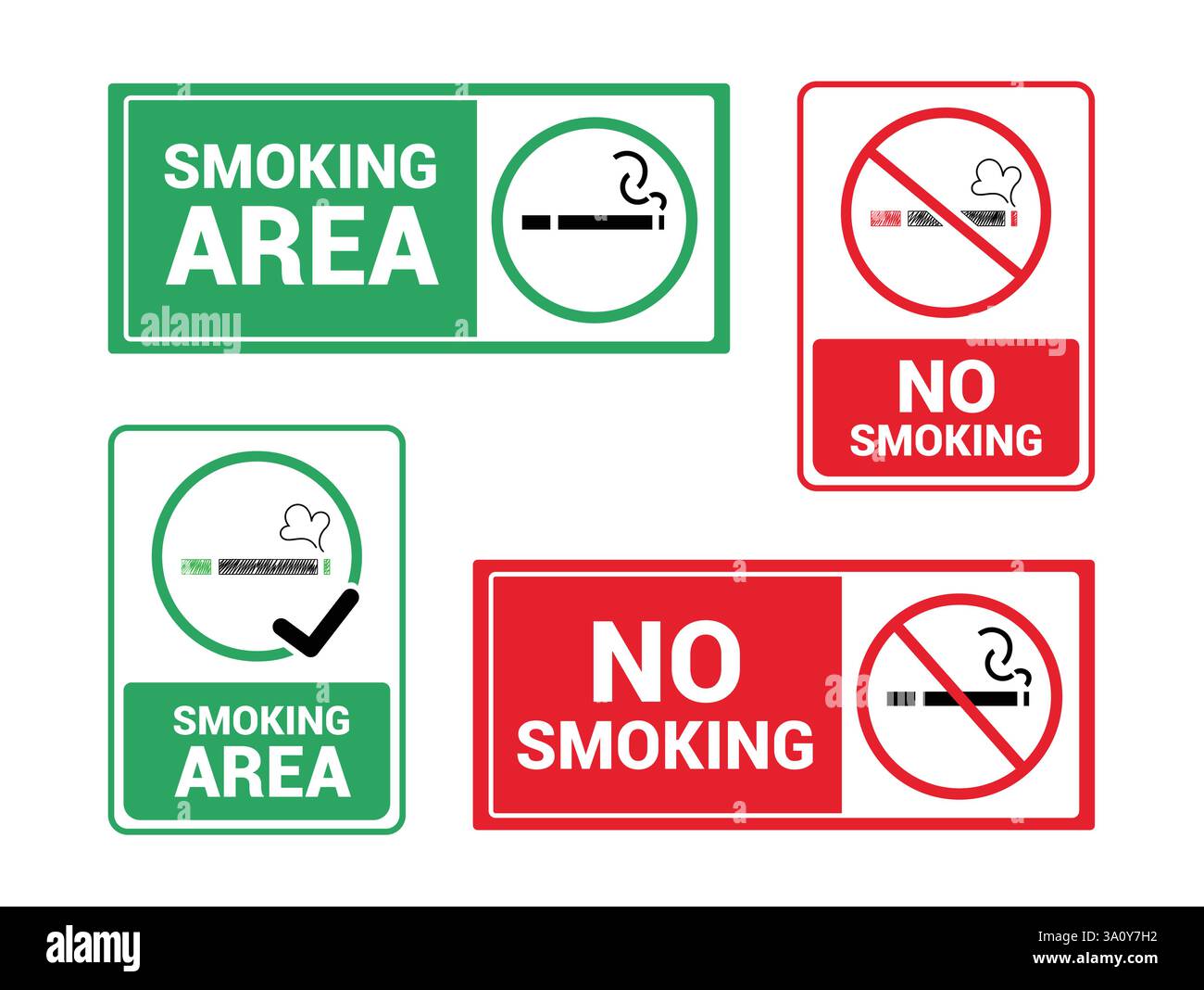 No smoking sign icon clipart set. Smoking area and no smoking warning ...