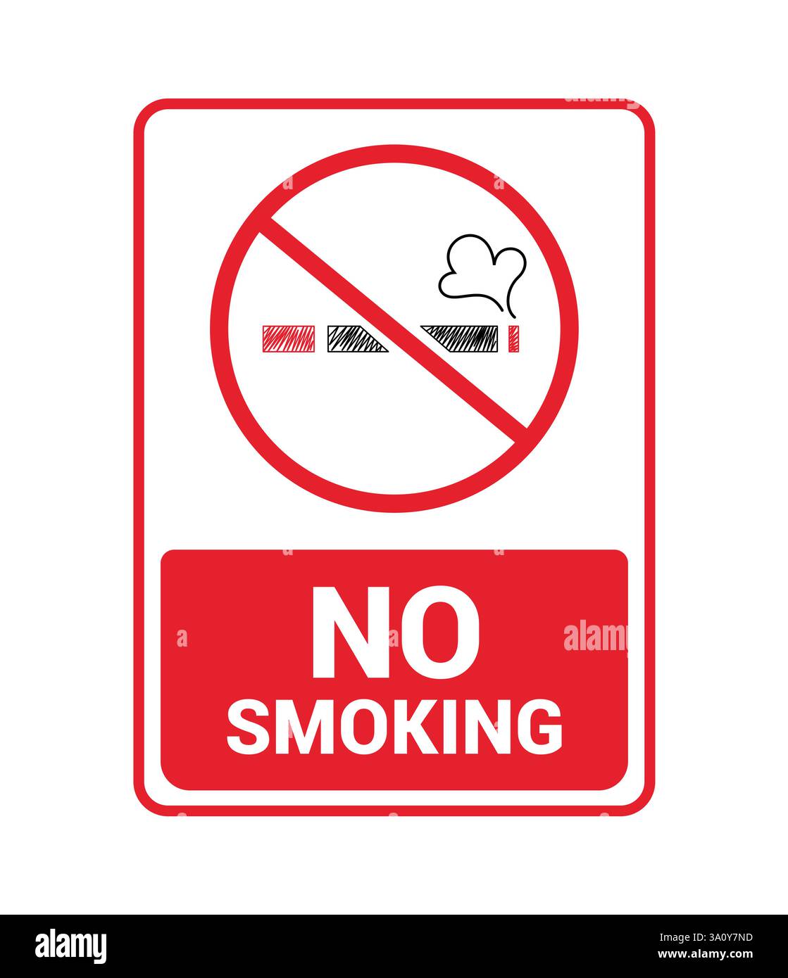 No smoking portrait sign icon clipart. No smoking text in red and white ...