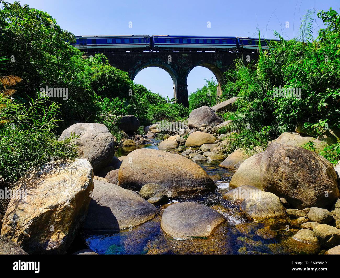 Don Ca railway bridge on Hai Van pass, connecting Da Nang city with Hue ...